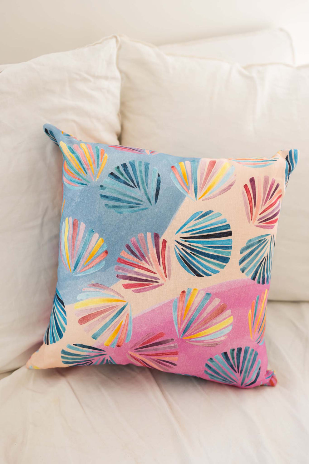 Gelato shell - Linen cushion cover – Hue Lane